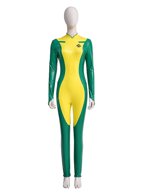 X-Men Rogue Halloween Bodysuit Cosplay Costume Full Set