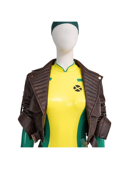 X-Men Rogue Halloween Bodysuit Cosplay Costume Full Set