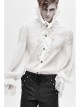 High Collar Pleated Chiffon Chest Frilly Beading Long Sleeve Lace Cuff ...