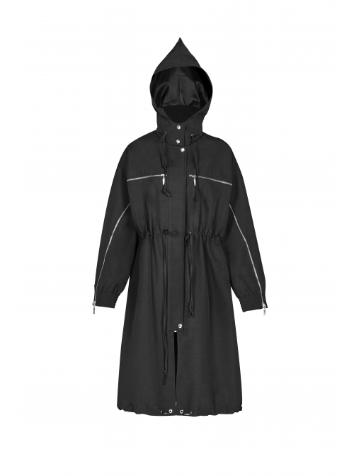 Sharp Angle Wizard Hat Personality Zipper Waist Drawstring Black Punk ...