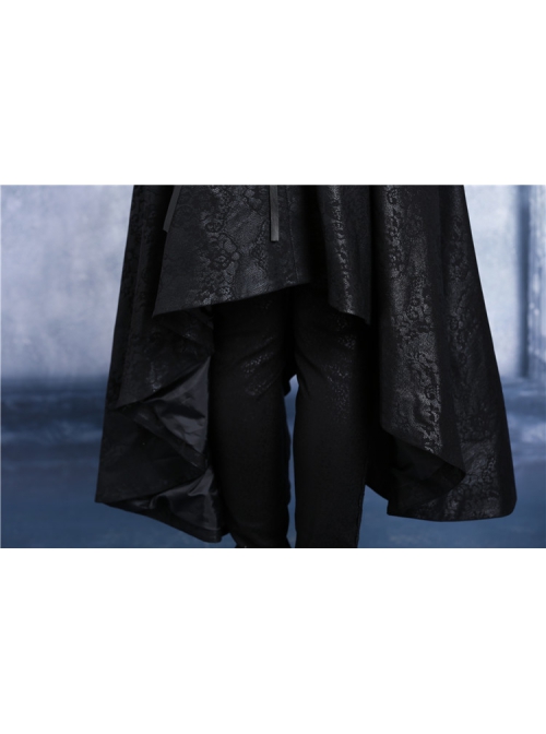 Black Gothic Pattern Printing Decoration Buckle Strap Design Jacket Of ...