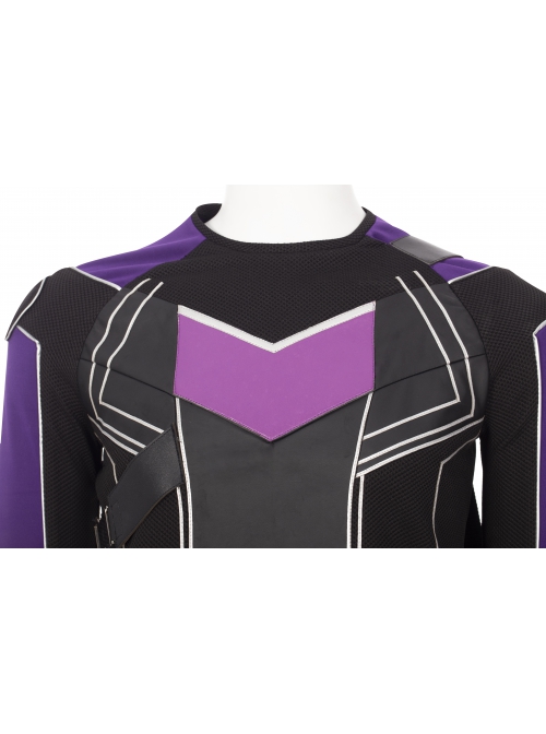 Super Hero Hawkeye Purple Black Battle Suit Halloween Cosplay Costume ...