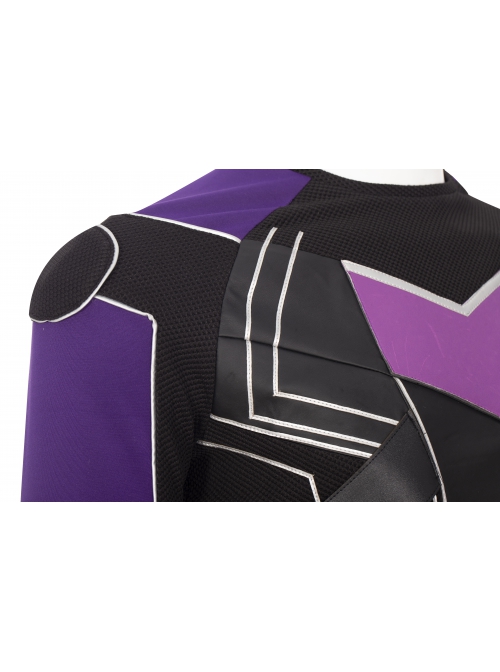 Super Hero Hawkeye Purple Black Battle Suit Halloween Cosplay Costume ...