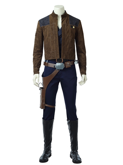Star Wars Han Solo Brown Jacket Suit Halloween Cosplay Costume Blue ...