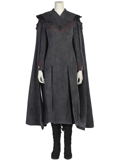 Game Of Thrones Season 7 Dragon Mother Daenerys Targaryen Black Dress ...