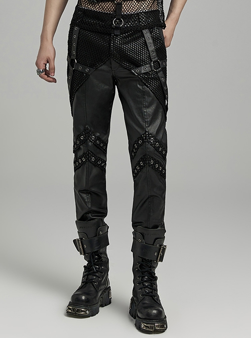 Handsome Black Elastic Taped Mesh Fabric With Metal Ring In The Middle ...