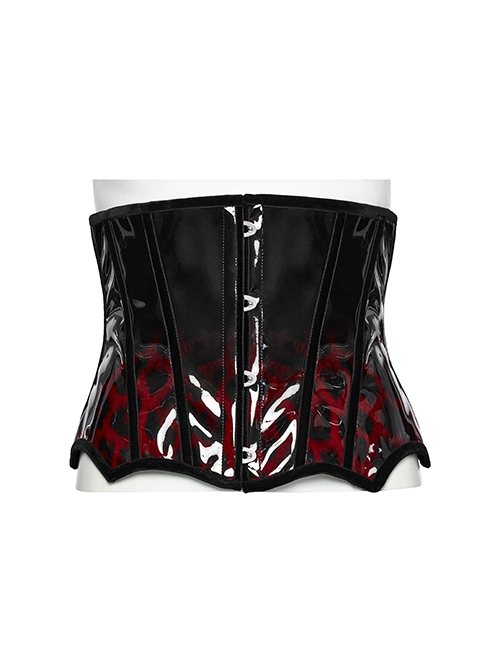 Personalized Black Red Gradient Unique Bat Wing Shape Hem Cool Leopard ...