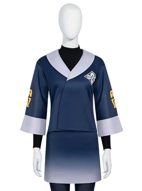 Game Pokemon Legends Arceus Akari Halloween Cosplay Costume Blue ...