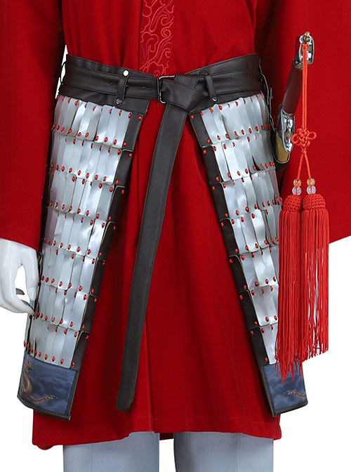 Mulan Red Battle Suit Halloween Cosplay Accessories Girdle Components ...