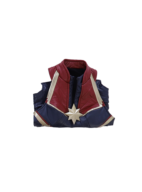 Captain Marvel Carol Danvers Red Version Battle Suit Halloween Cosplay ...